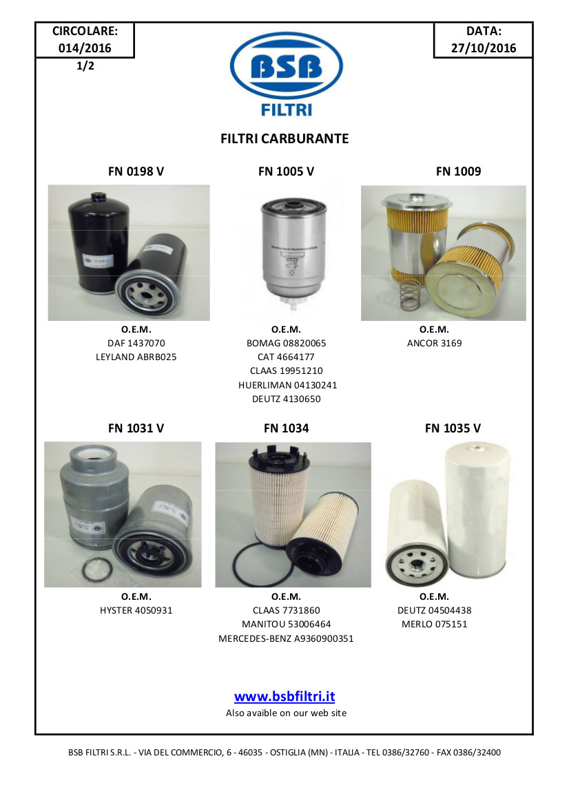 Nuovi Filtri in gamma - Portale Inforicambi.it